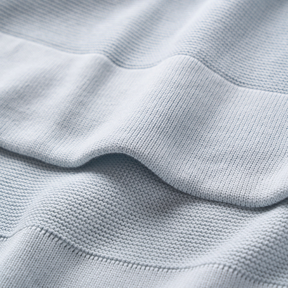 Pale Blue Sofia + Finn Knit Baby Blanket – Elegant Baby