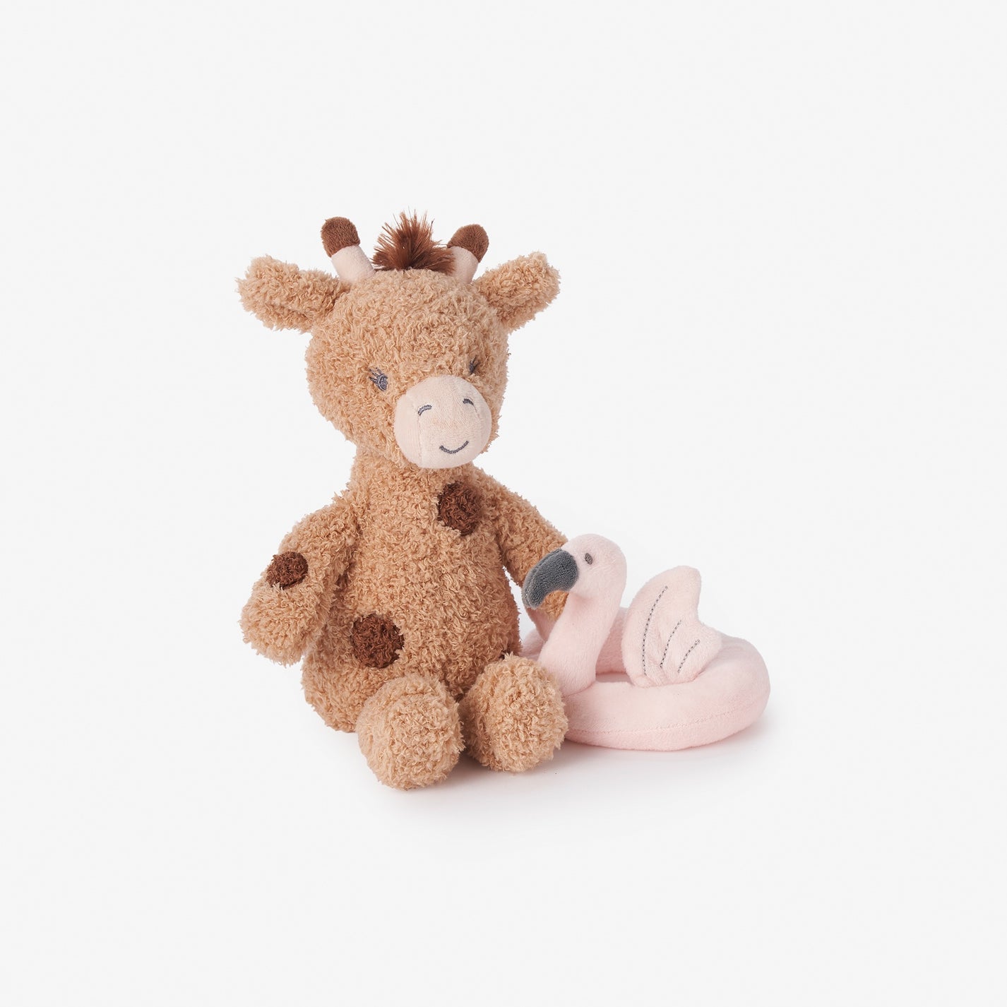 Giraffe Plush Toy with Flamingo Floaty Rattle – Elegant Baby
