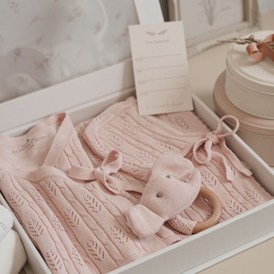 Blush Pink Baby Layette Set w. Box – Elegant Baby