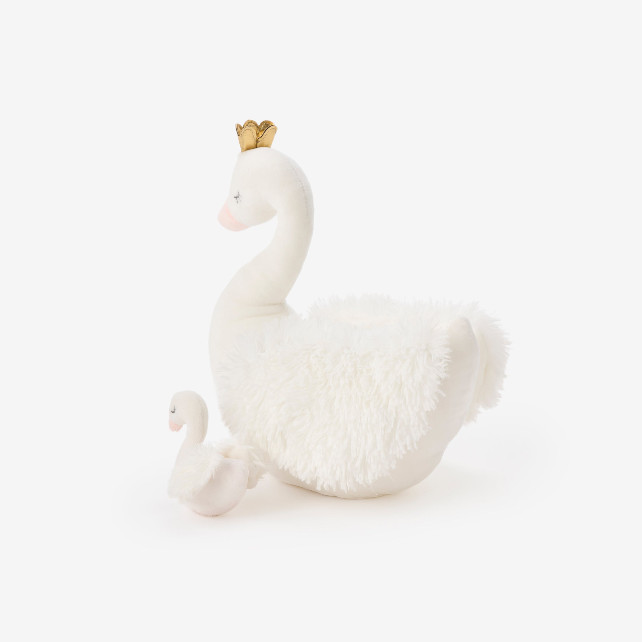 Mama + Baby Swan Plush Toy Set – Elegant Baby