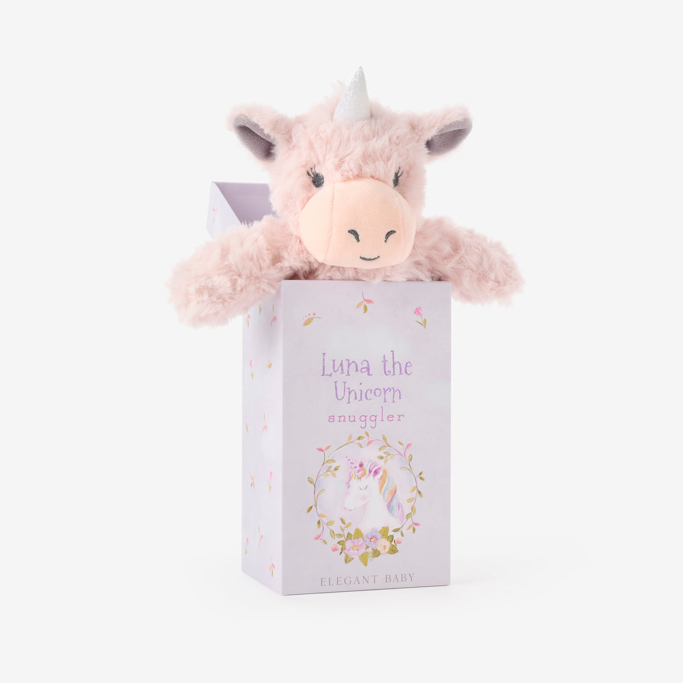 Luna Unicorn Snuggler Plush Security Blanket w/ Gift Box – Elegant Baby