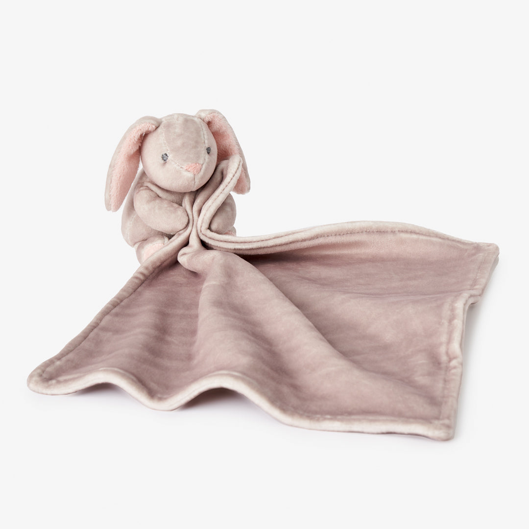 Taupe Lovie Bunny Security Blankie w/ Gift Box – Elegant Baby